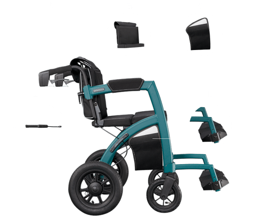 Rollz Motion Performance rollator with air tyres - Rollz International
